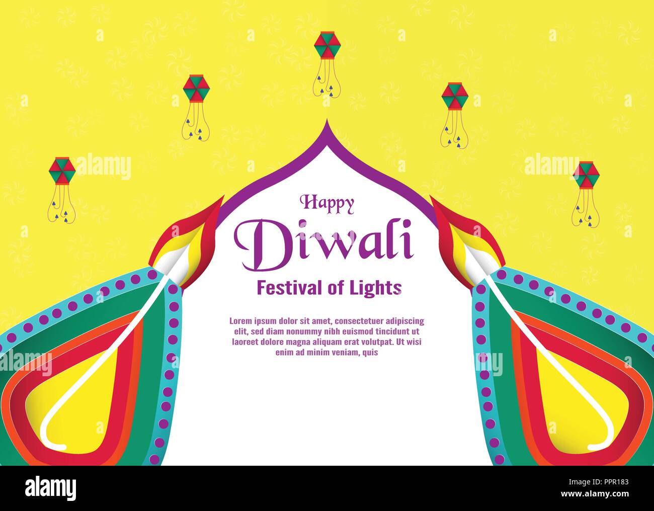Invitation background for Diwali, festival of lights of Hindu. Vector ...