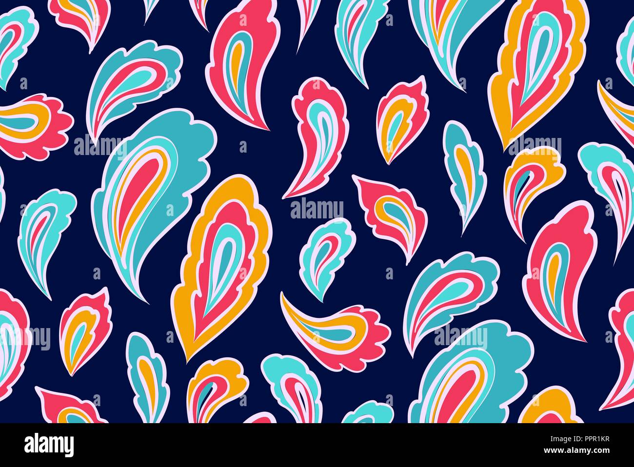Oriental Seamless Paisley Pattern In Hand Drawn Style Vector
