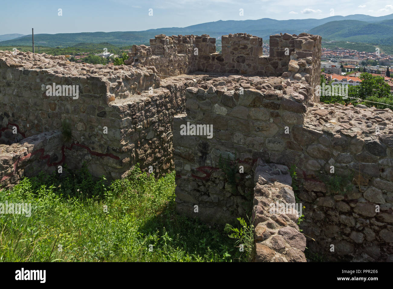 Ruins of Ancient Byzantine fortress The Peristera in town of Peshtera ...