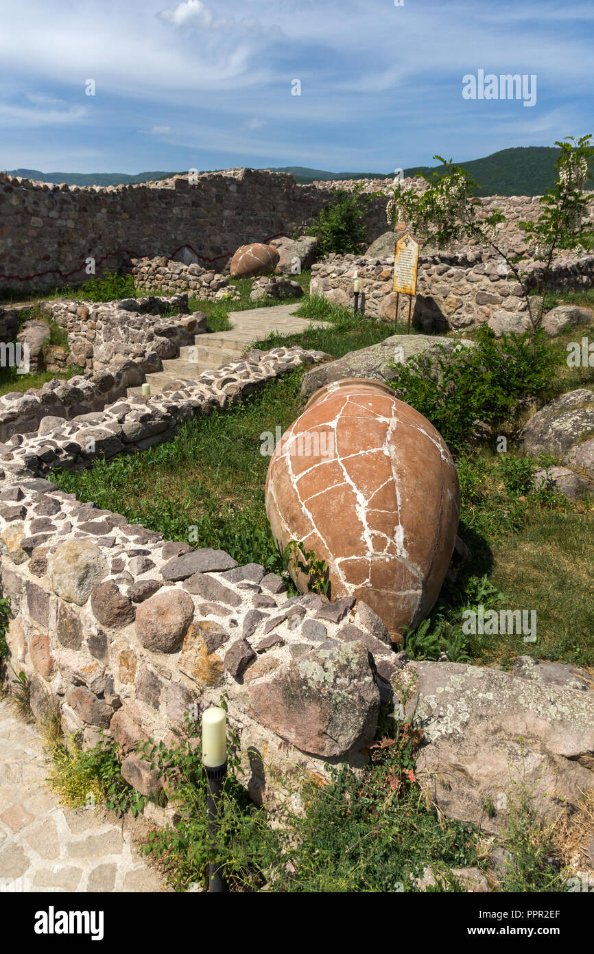 Ruins of Ancient Byzantine fortress The Peristera in town of Peshtera ...