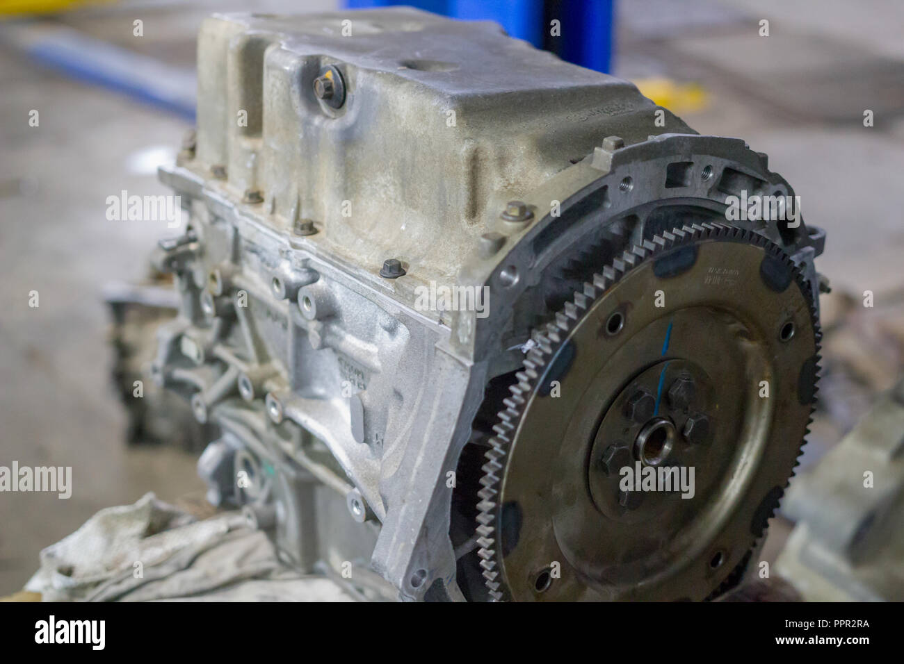 Car gearbox is on the table in the car repair shop Stock Photo - Alamy