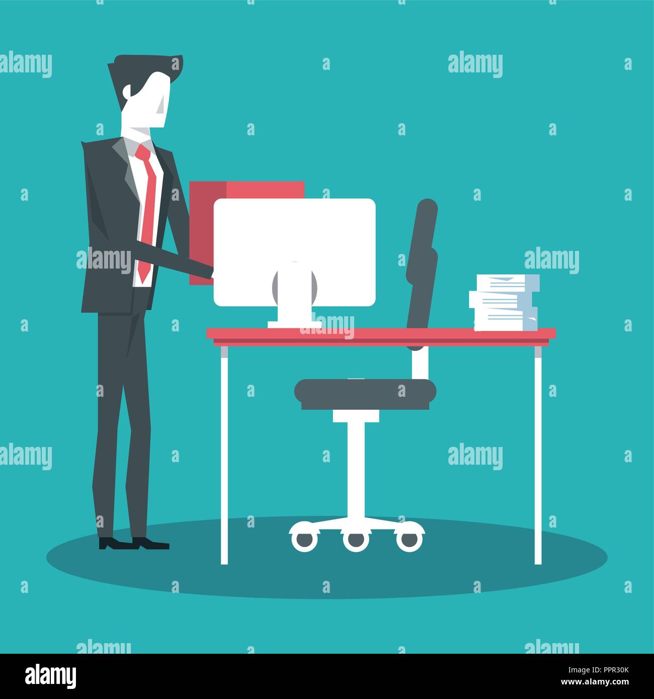 Working people looking at smartphone Stock Vector Images - Alamy