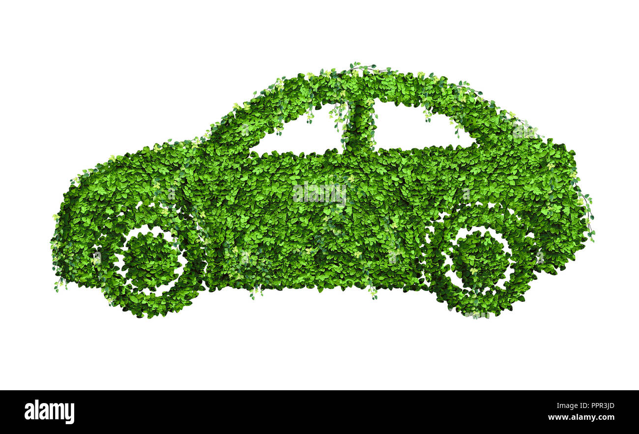 Ecology car design concept from many green leaf Stock Photo - Alamy