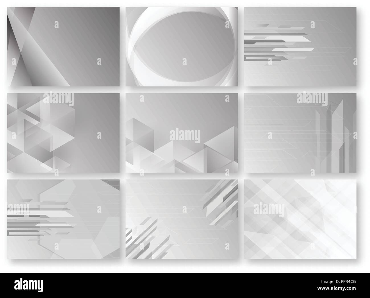 Abstract grey background with text space. Set of polygon template in ...