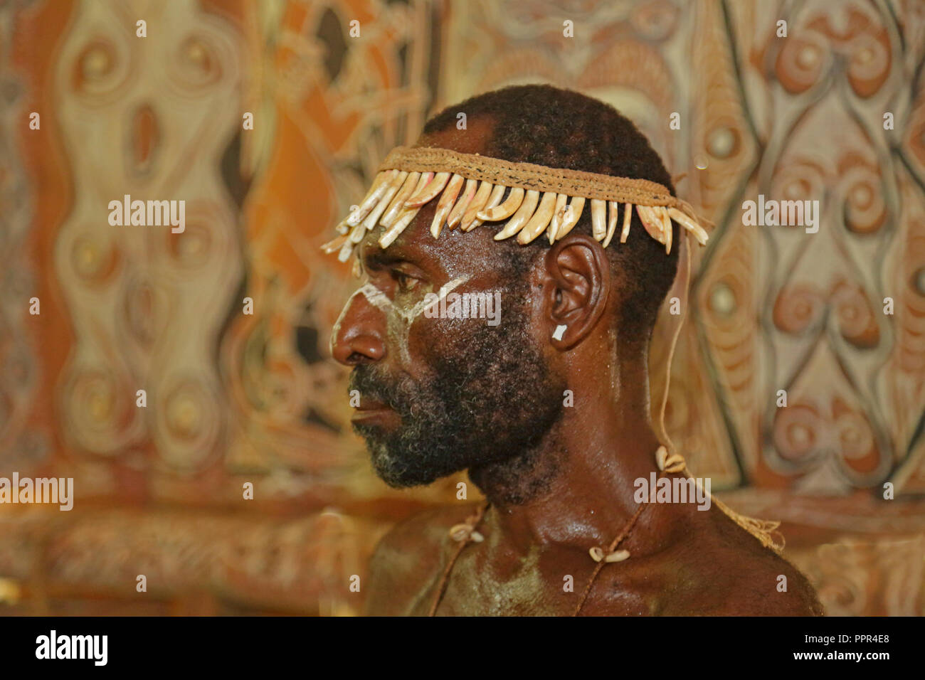 Native Papuan New Guinea Male in Mens House Stock Photo - Alamy