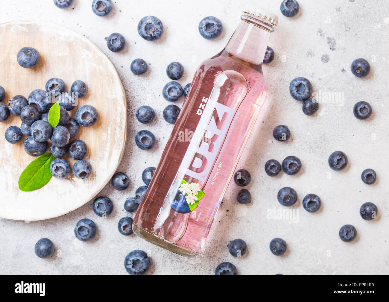 LONDON, UK - SPETEMBER 27, 2018: Glass bottle of NKD alcoholic cocktail ...