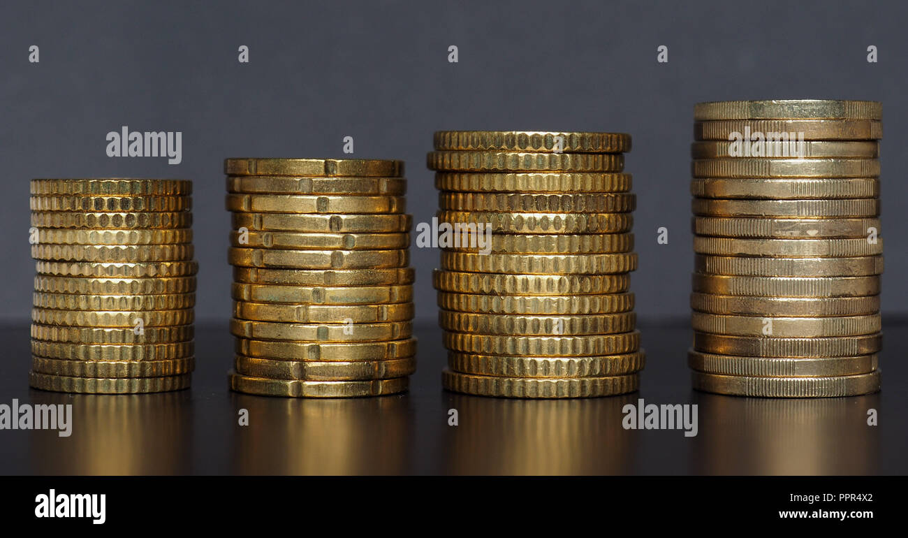 Pile of Euro coins money (EUR), currency of European Union useful as a ...