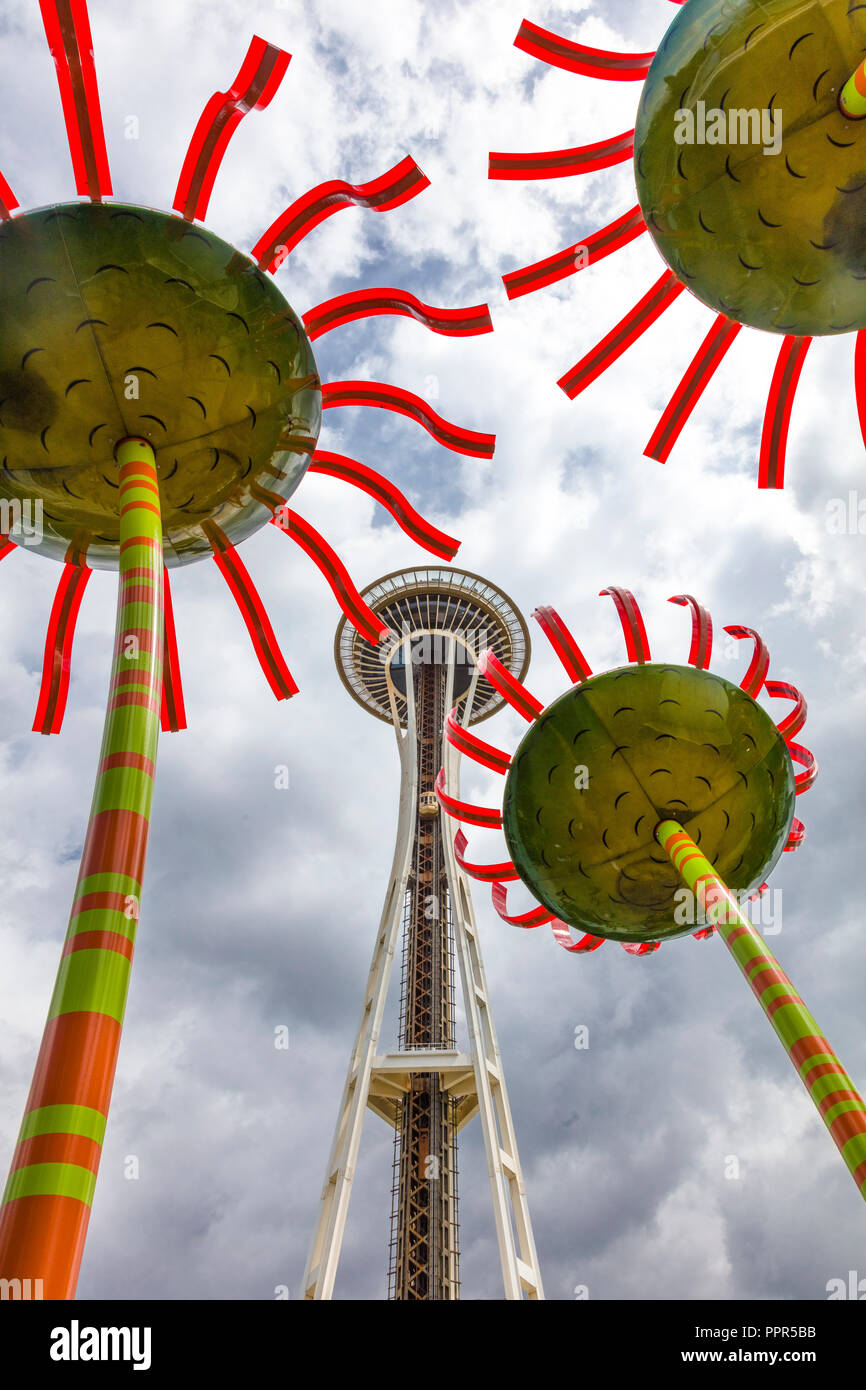 Sonic Bloom created by artist Dan Corson at the Seattle Center with the ...