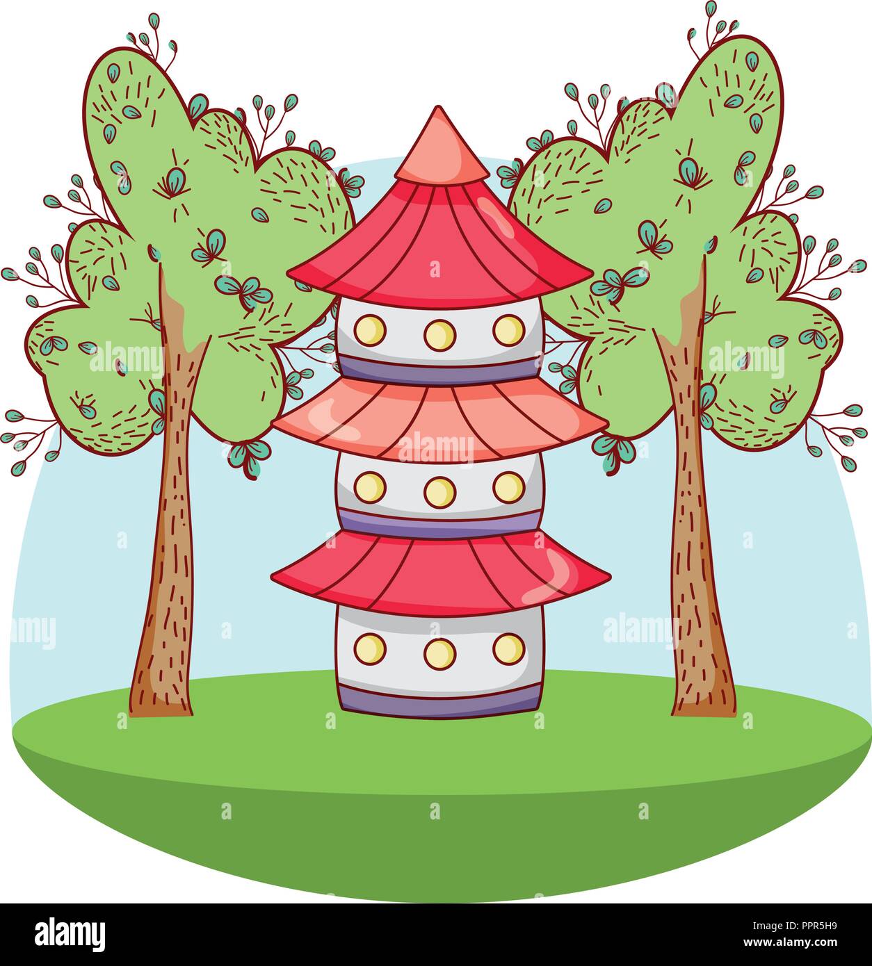 Korean city nature Stock Vector Images - Alamy