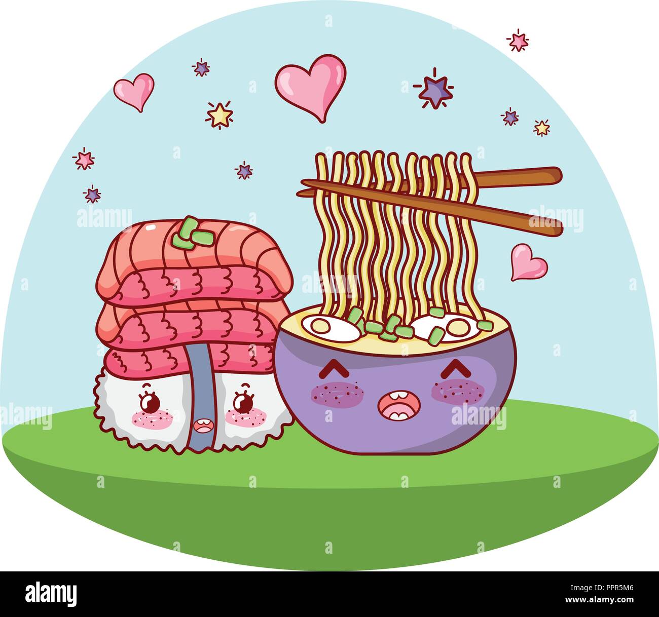 Sushi kawaii cartoons Stock Vector Image & Art - Alamy