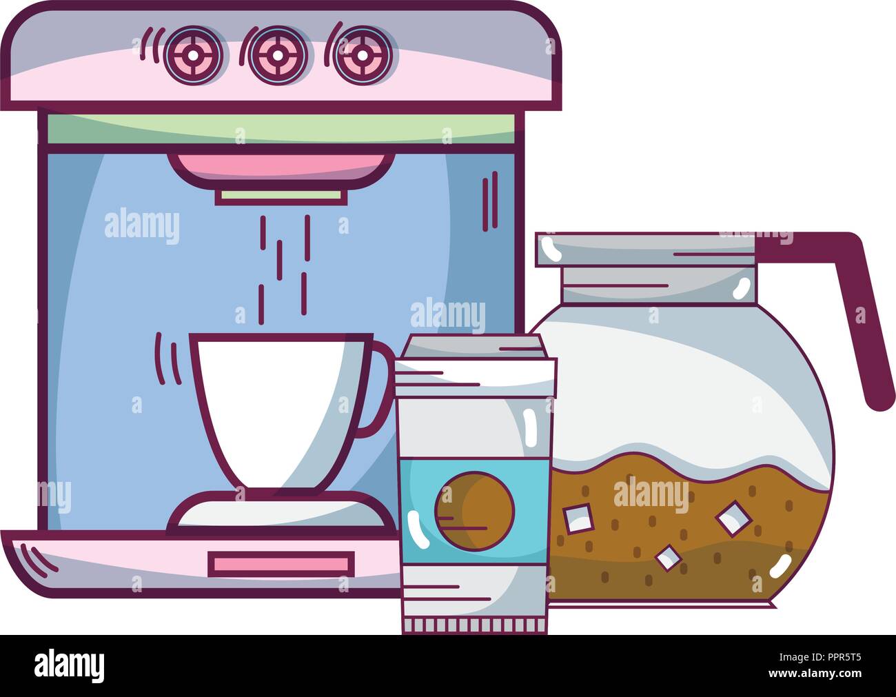 Cups hot espresso modern Stock Vector Images - Alamy