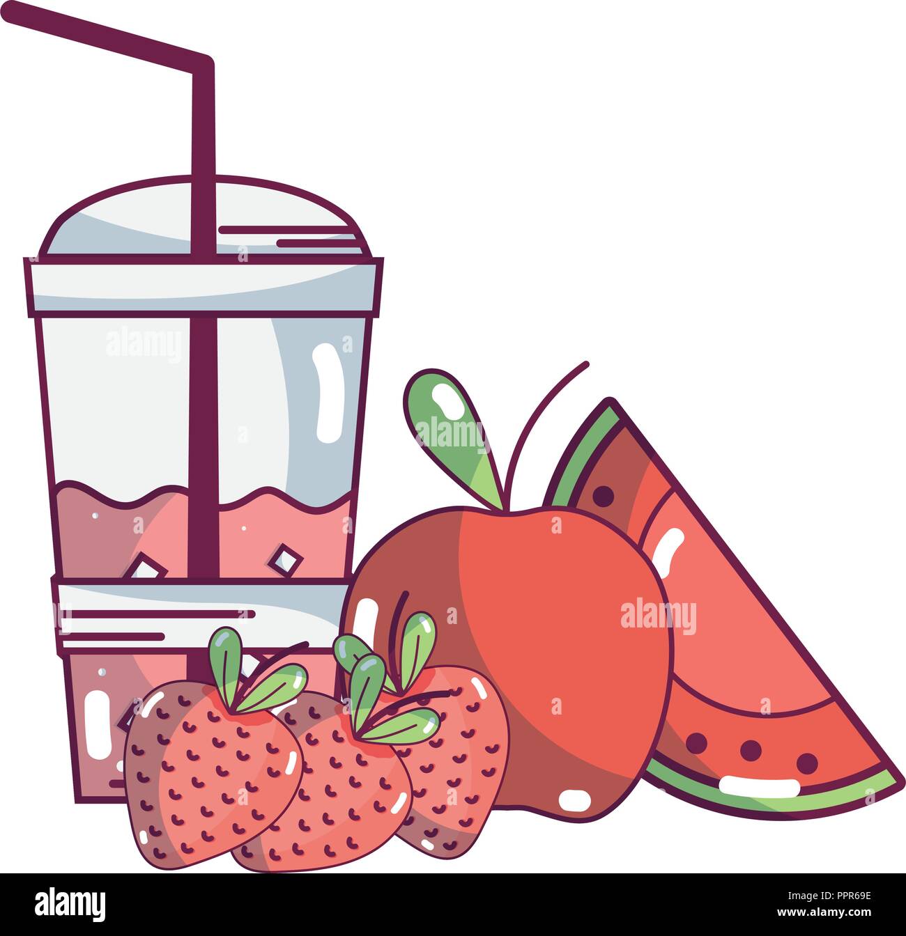Smoothie fruit cartoon Stock Vector Image & Art - Alamy