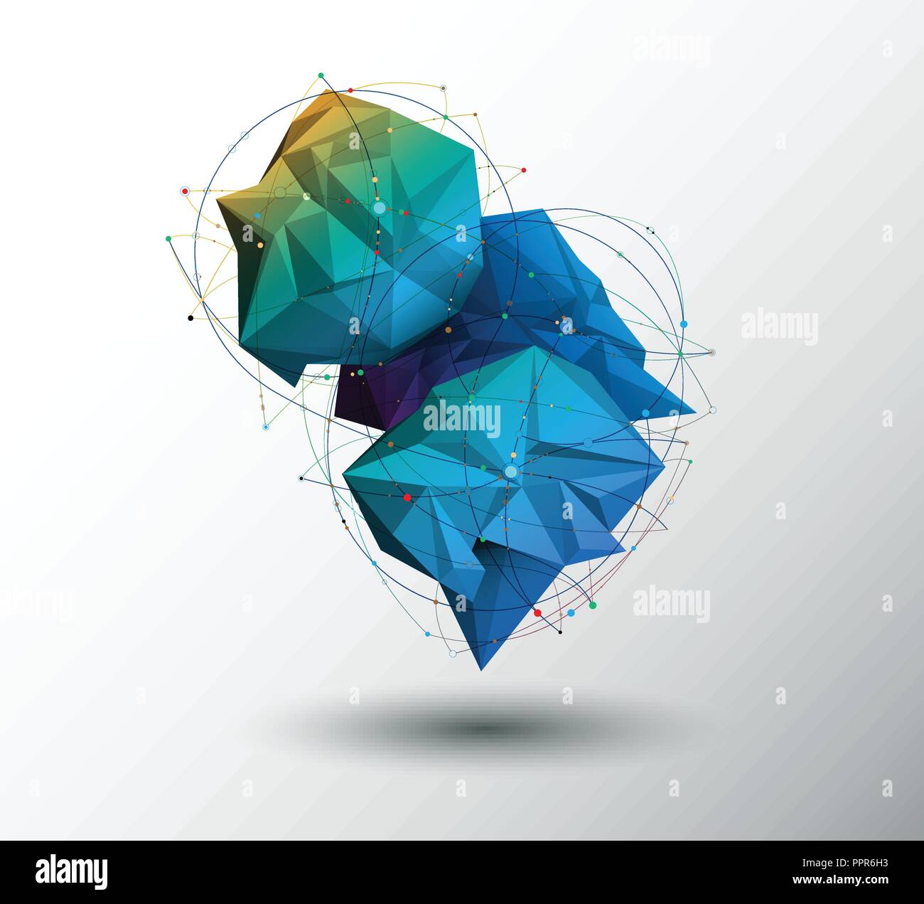 Vector 3D Illustration Geometric, Polygon, Line,Triangle pattern shape ...