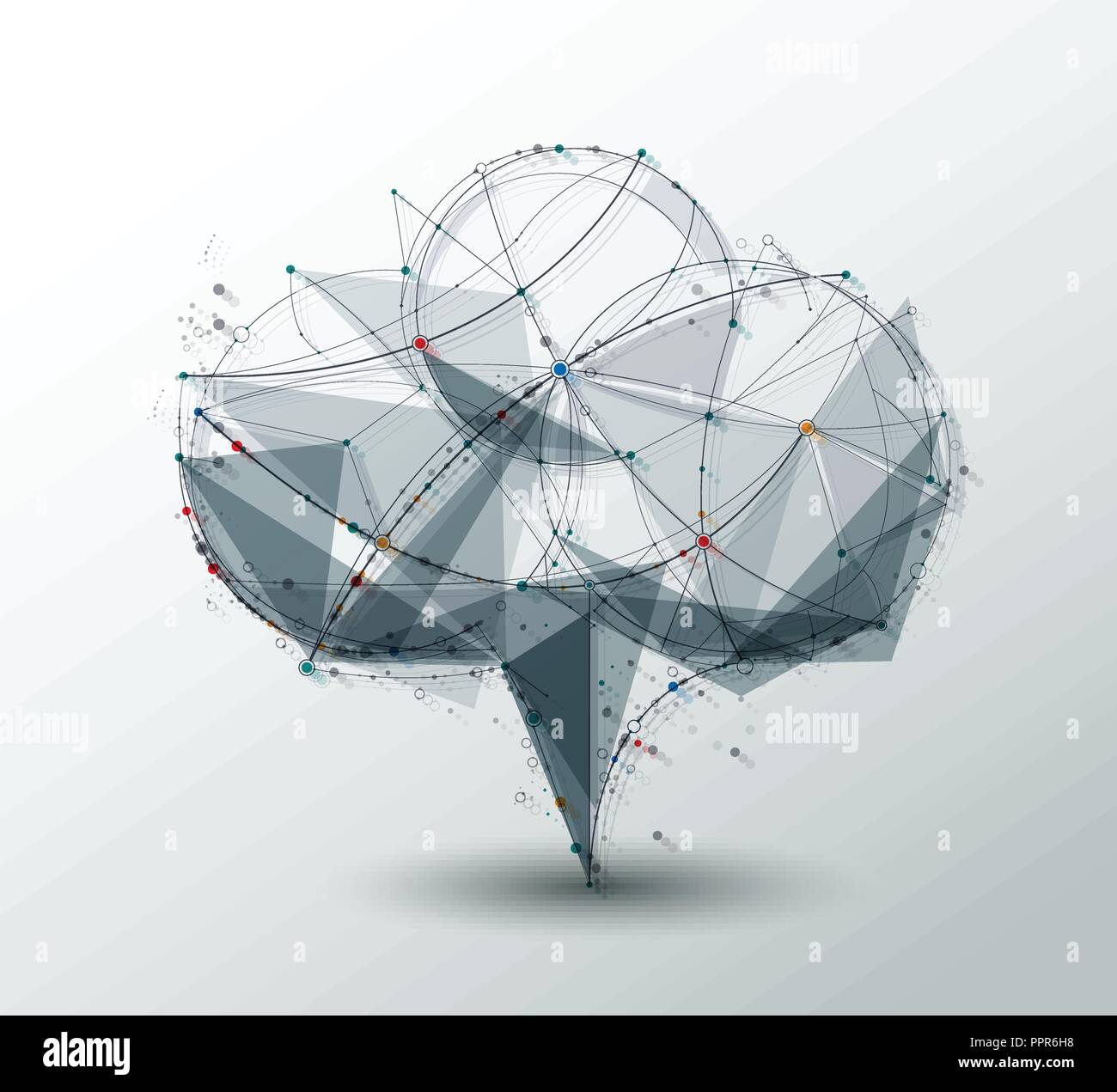 Illustration Abstract Molecules with Circles, Lines, Geometric, Polygon, Triangle pattern ...