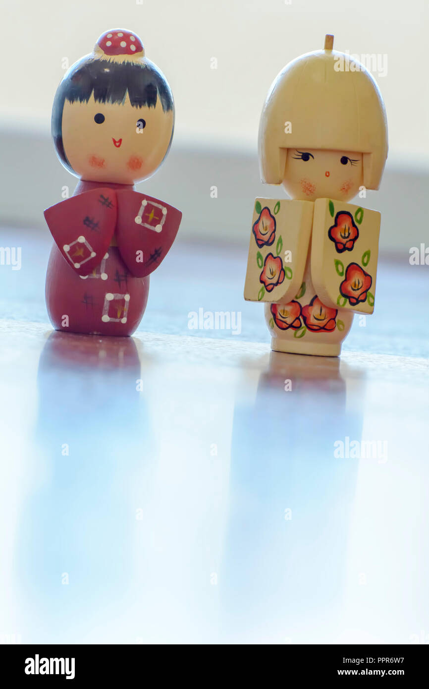 Light and shadow of Japanese dolls Stock Photo - Alamy