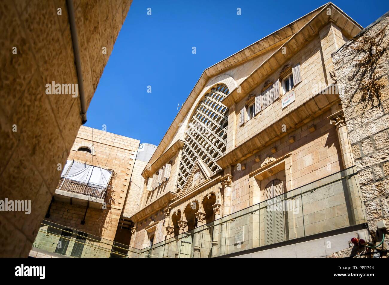 HEBRON, ISRAEL. September 25, 2018. The facade of the famous Beit ...
