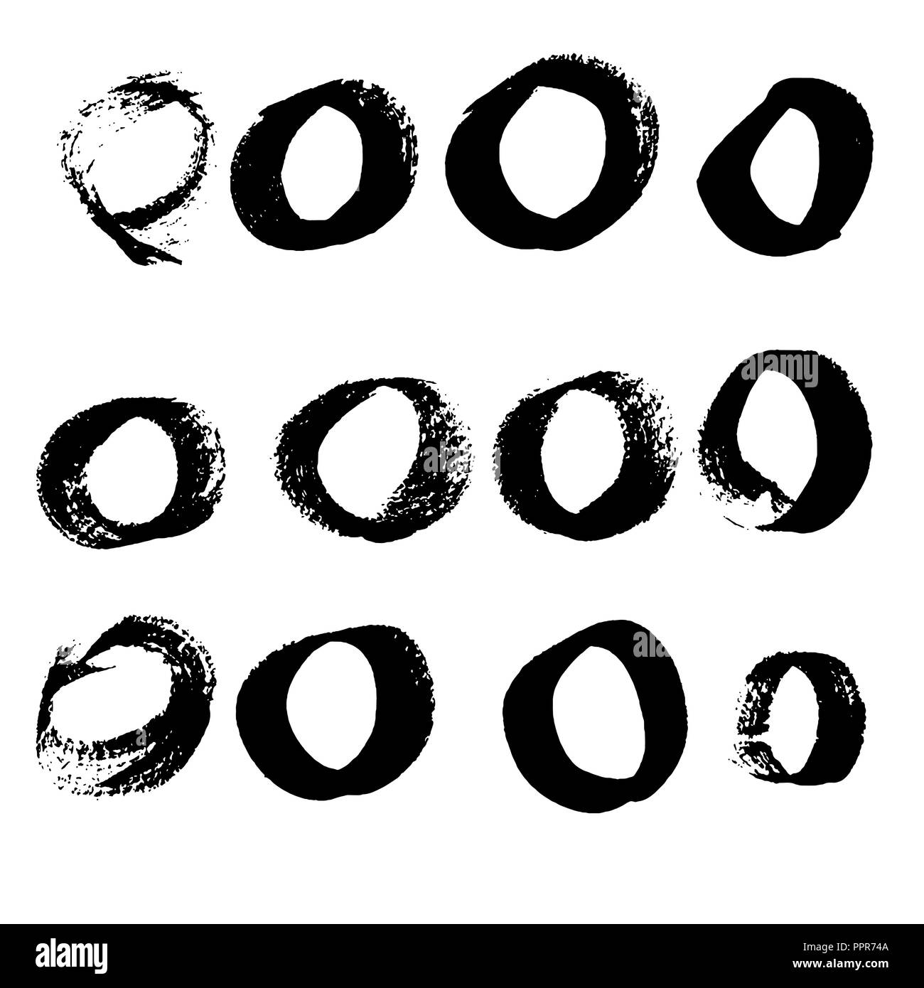 Grunge circles set round Stock Vector Images - Alamy