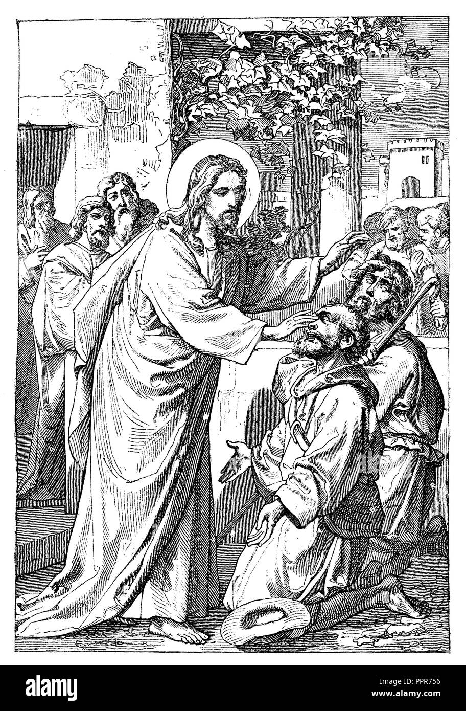 Jesus heals the sick Black and White Stock Photos & Images - Alamy