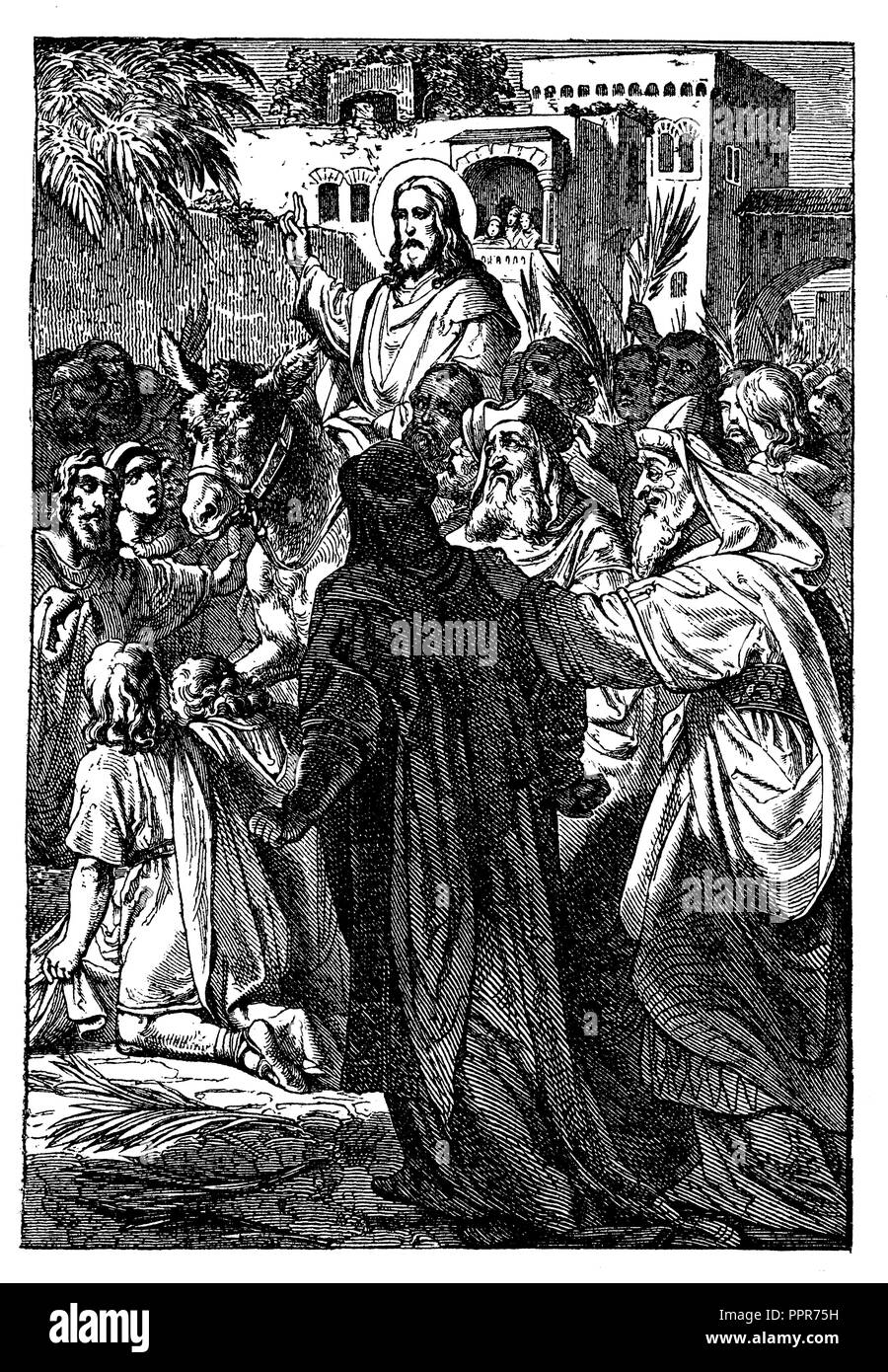 Jesus riding donkey hi-res stock photography and images - Alamy