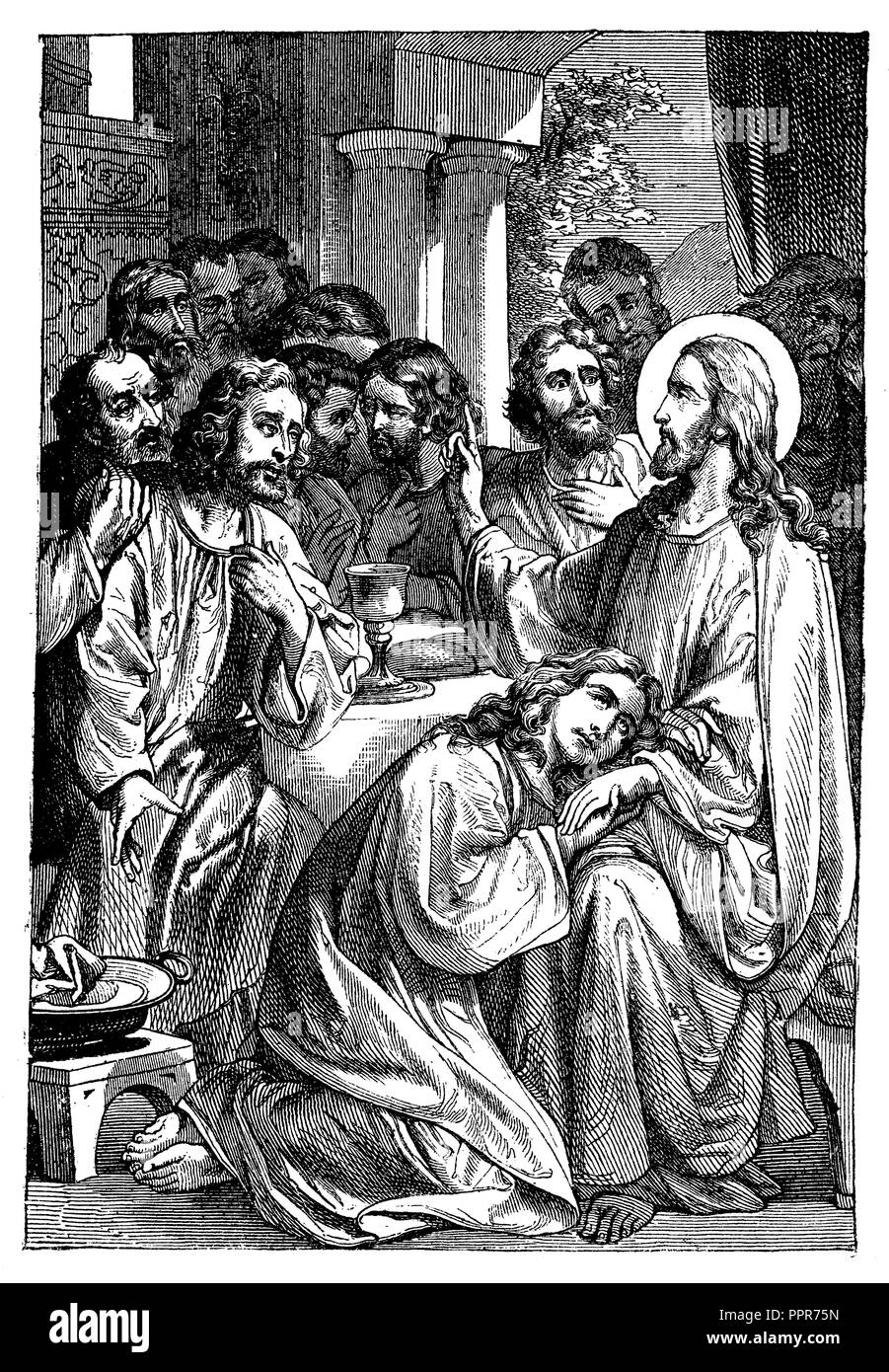 Jesus washing Black and White Stock Photos & Images - Alamy