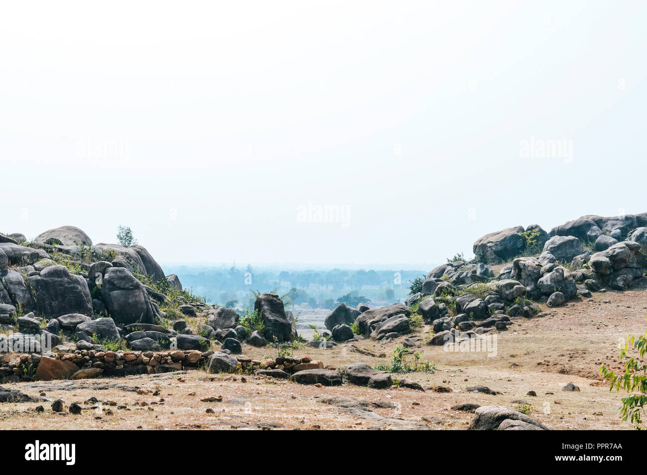 Narrow path between rocks, Way through a narrow passage, Exit from the ...