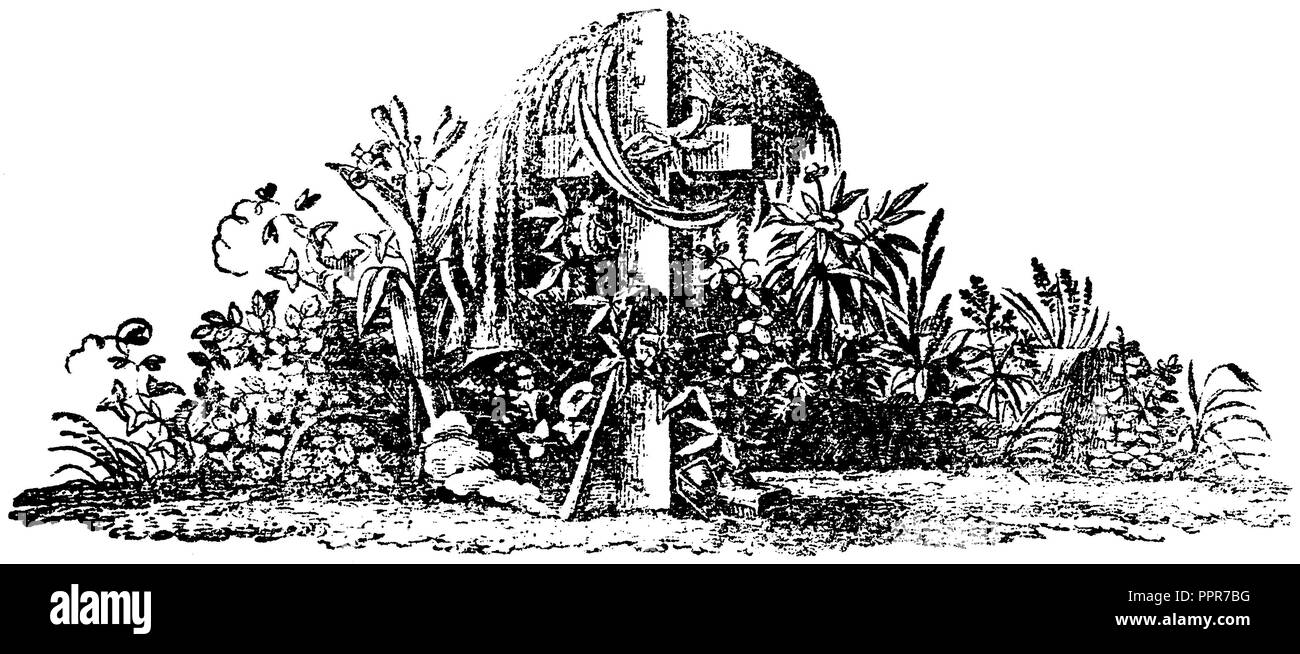 Ornament: beginning of the chapter vignette with cross, 1863 Stock ...