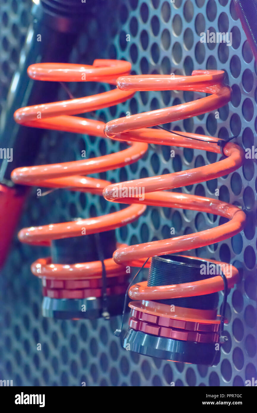 This picture is Shock absorber of car. It is a mechanical or hydraulic ...