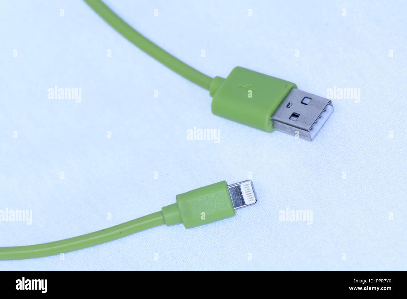 Usb cable for smartphone isolated on white background Stock Photo - Alamy