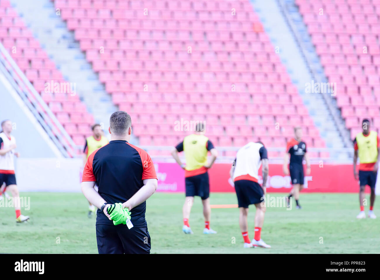 Blur football practice in stadium Stock Photo - Alamy
