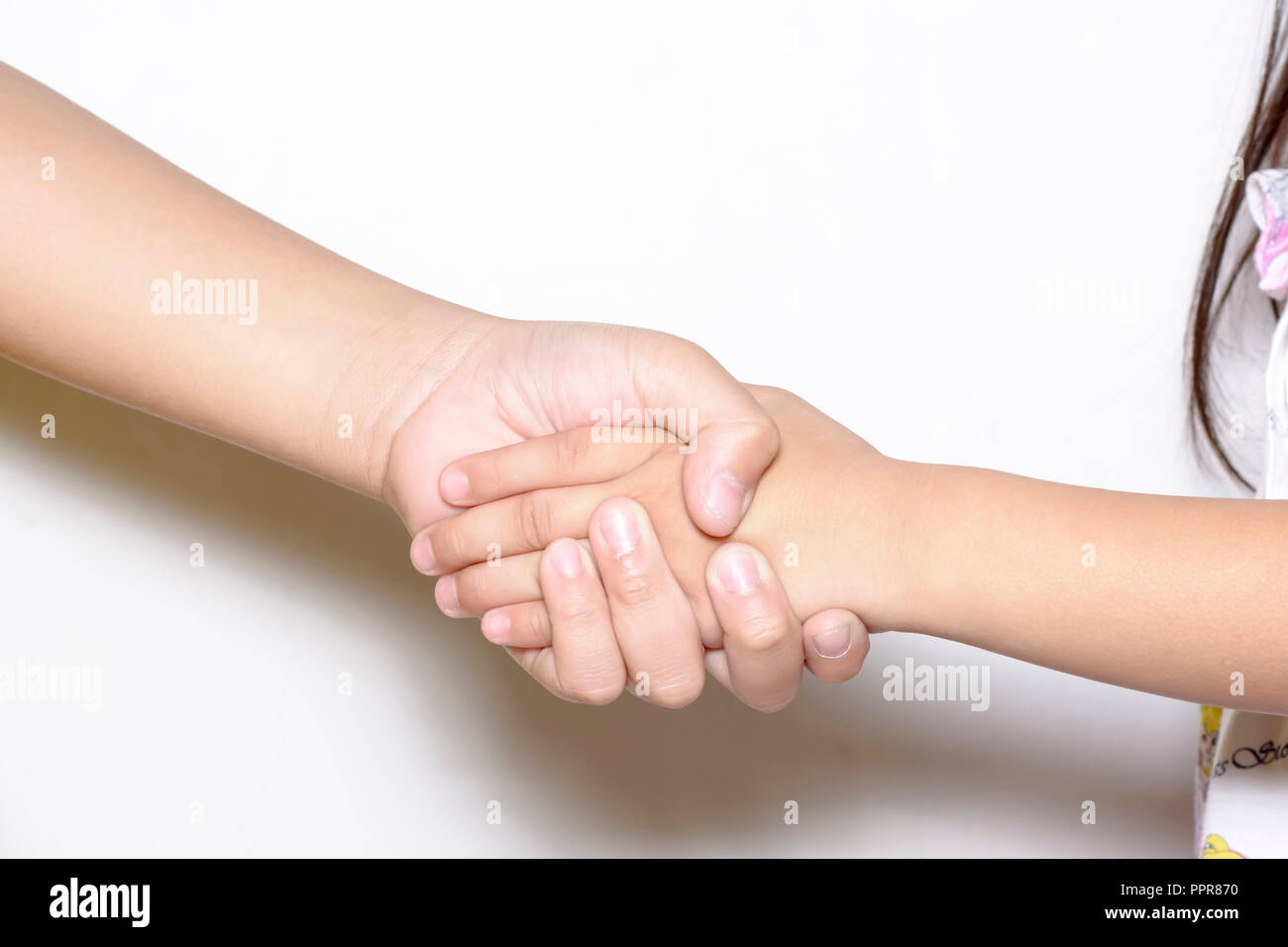 Shake hands between two peoples on white backgrounds that show ...