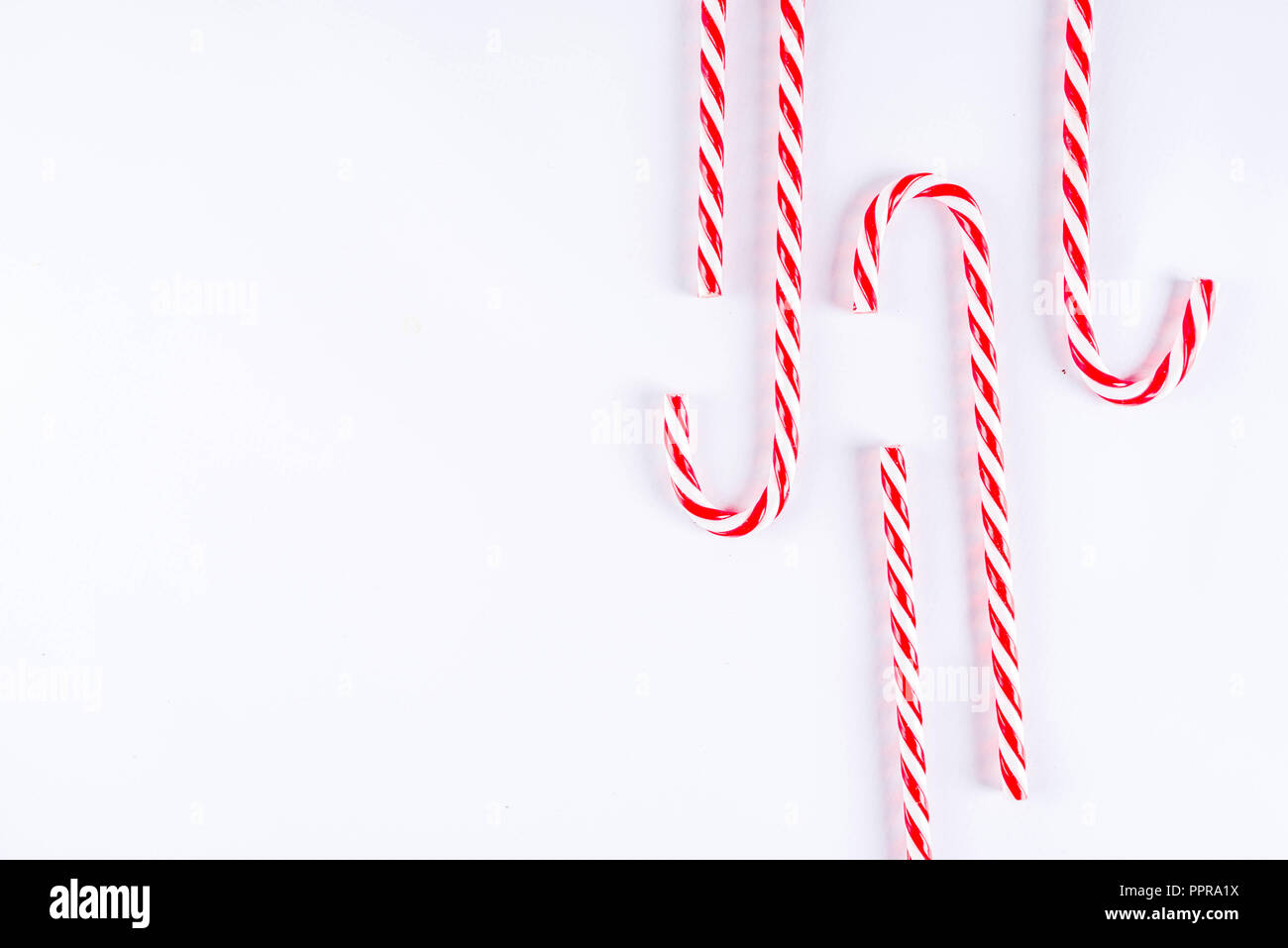 Traditional christmas sweets, candy cane sweets on white background ...