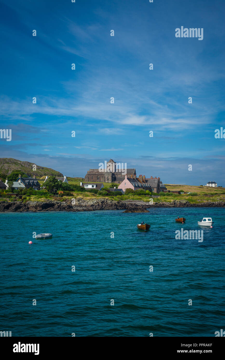 Iona Abbey on the Island of Iona, Inner Hebrides, Scotland, UK Stock ...