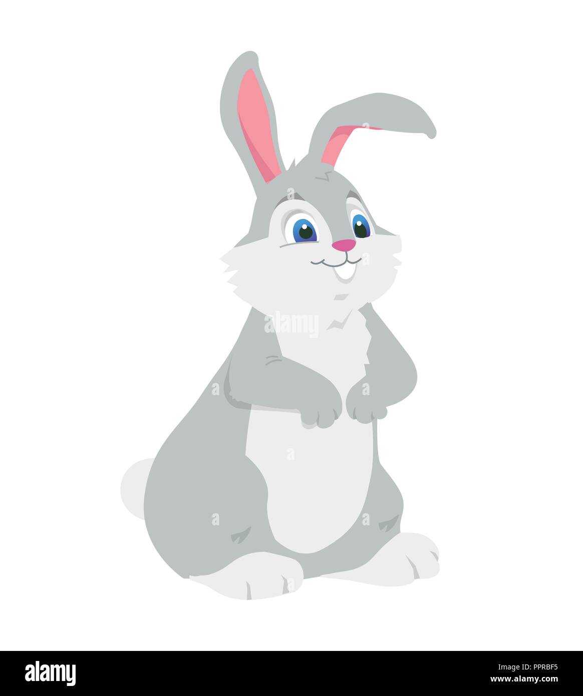 Cute rabbit - colorful cartoon character vector illustration Stock ...