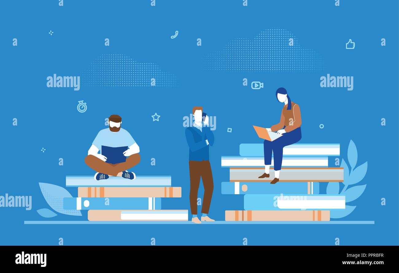 Business research - flat design style colorful illustration Stock ...