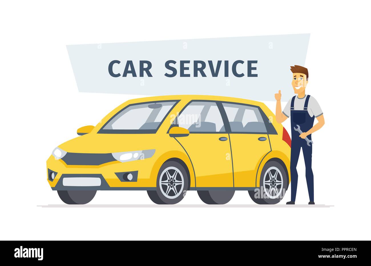 Car service - modern vector cartoon character illustration Stock Vector ...