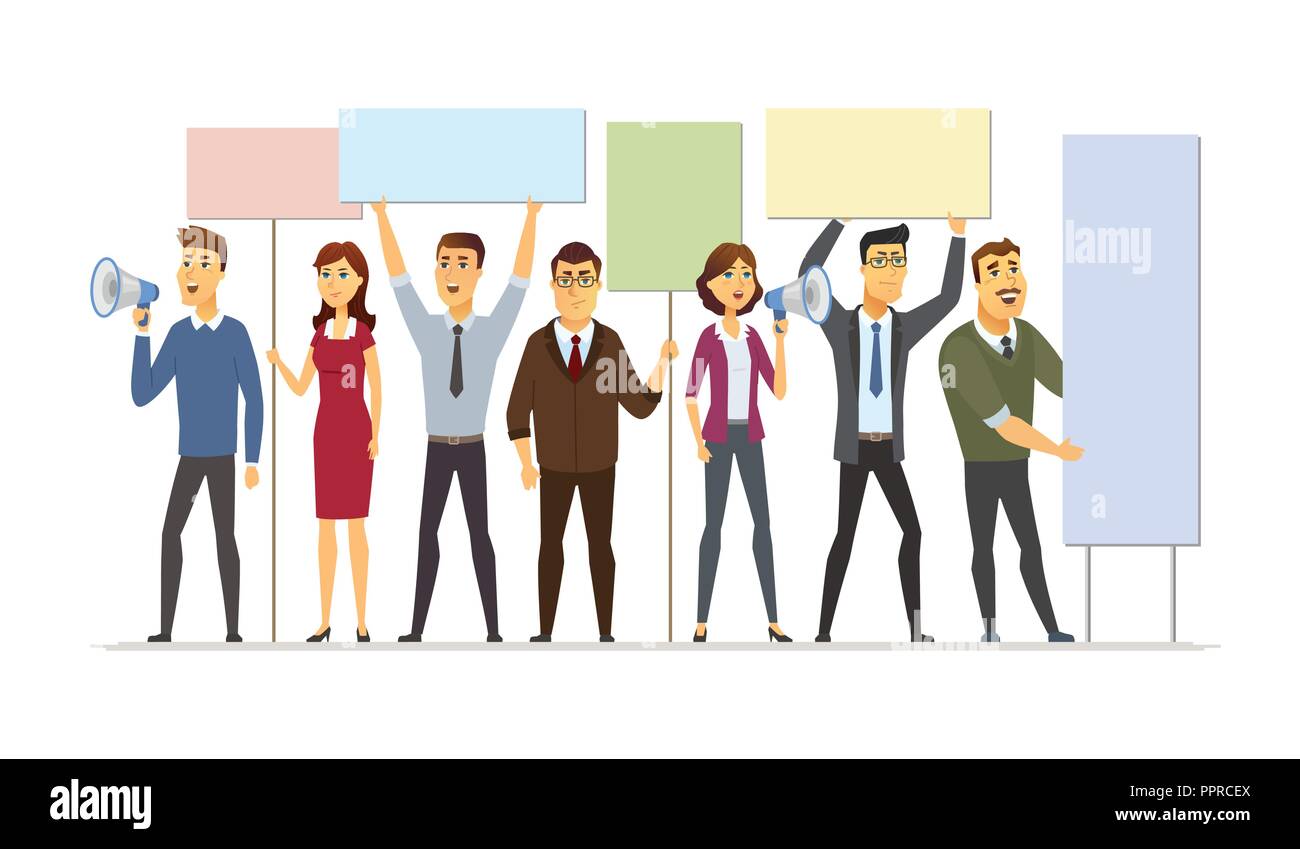 Business people on strike - modern cartoon people characters ...