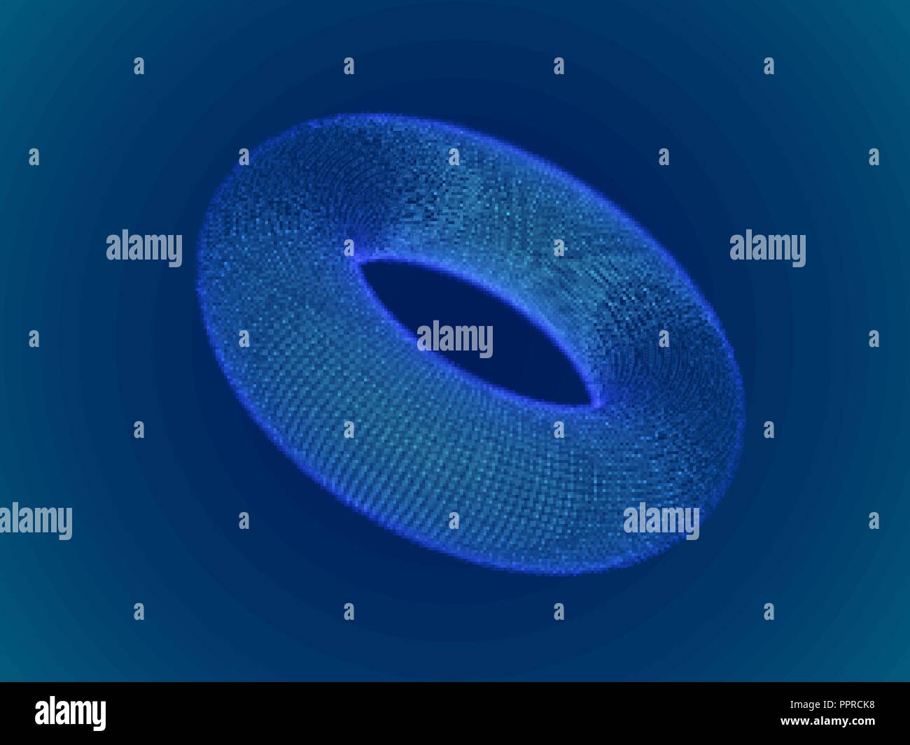 Cyber space concept: 3d digital torus consisting of glowing particles Stock Vector Image & Art ...