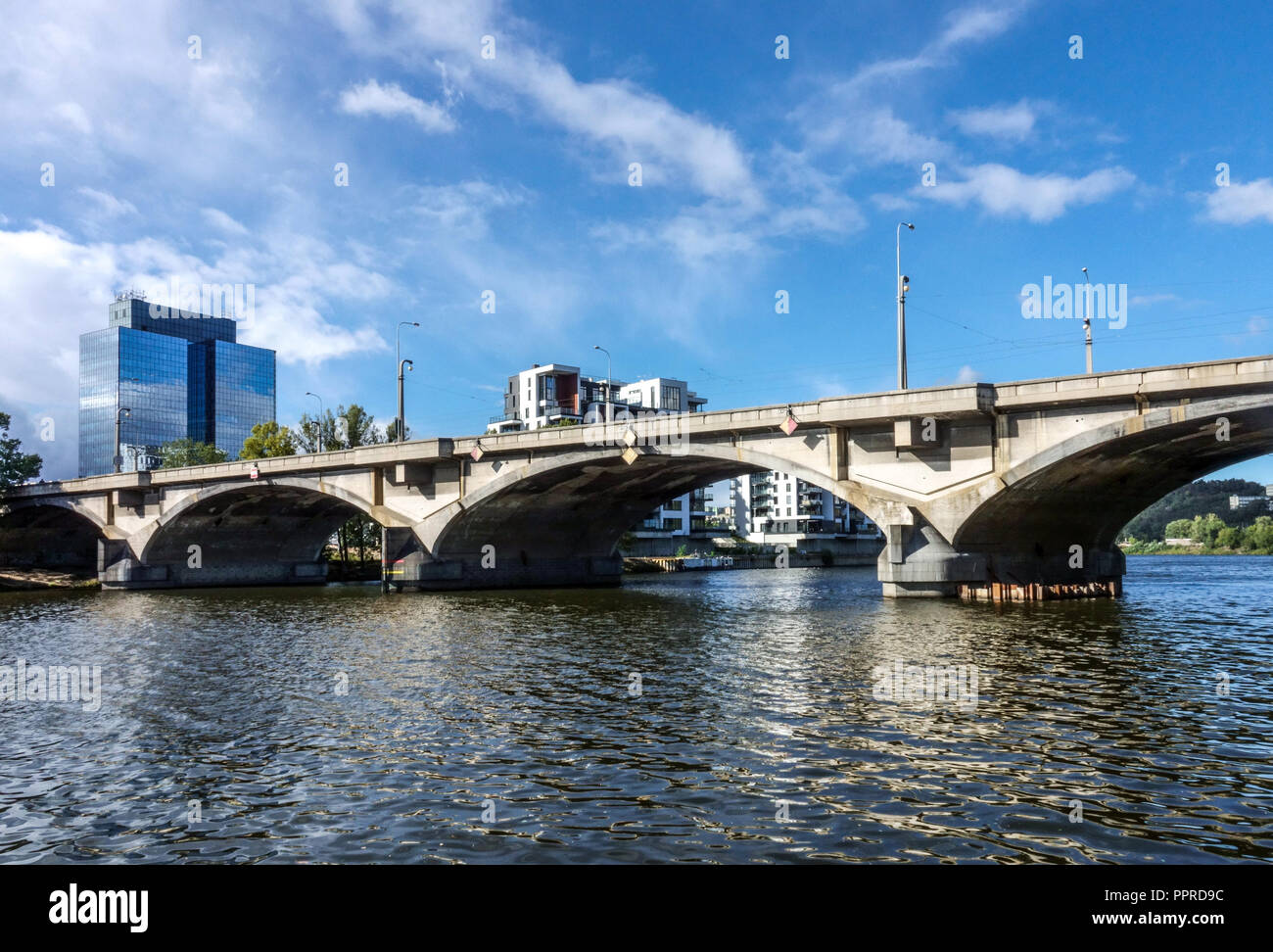 Liben Bridge in cubist style, Prague Holesovice, Czech Republic Stock ...