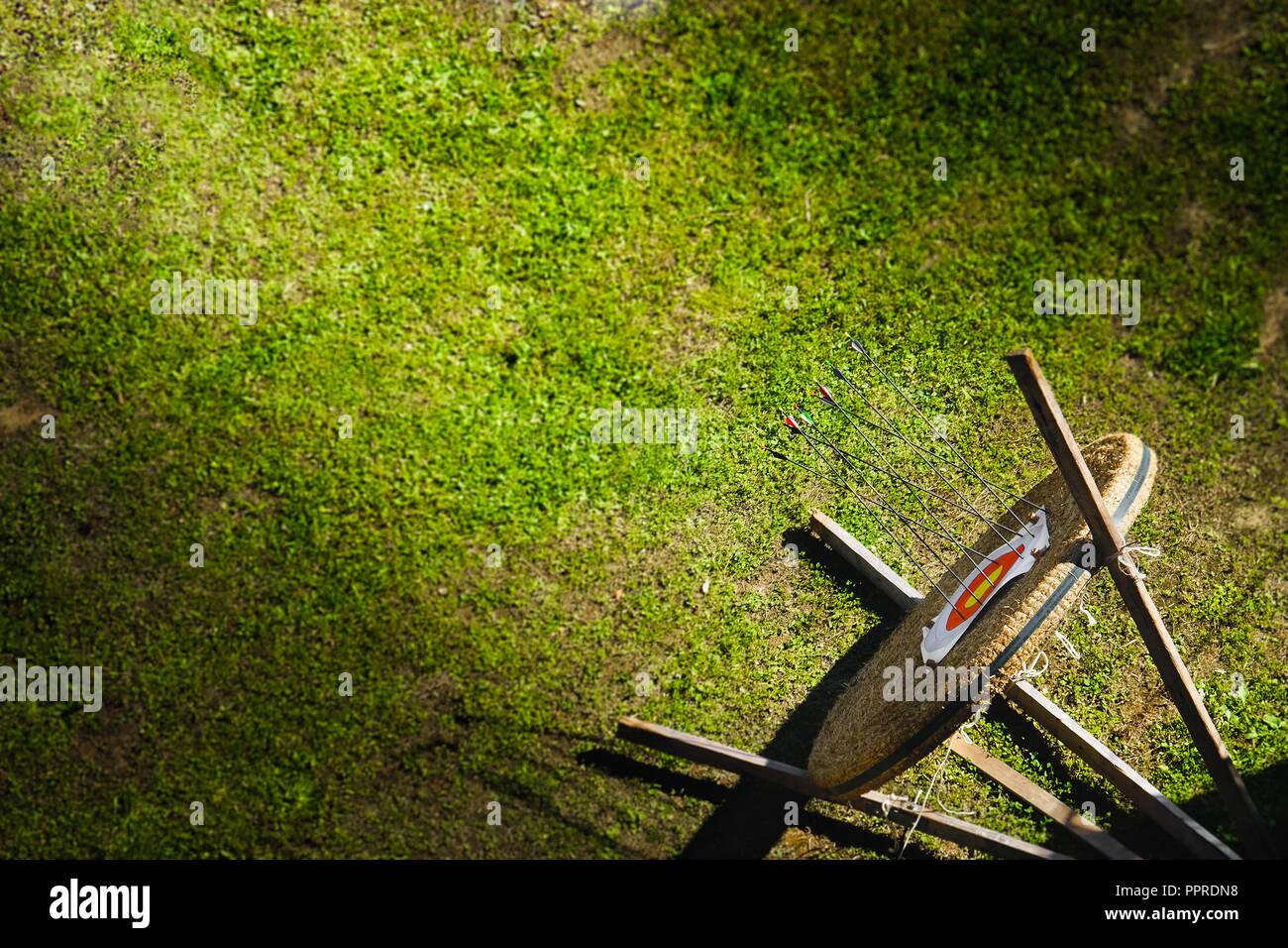 target grass top view archery competition background green Stock Photo ...