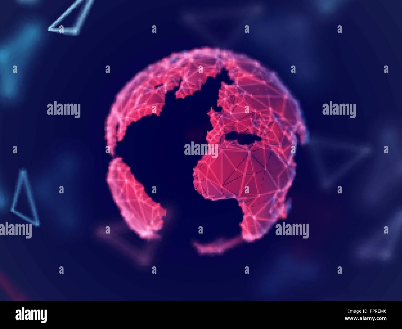 Global network concept: digital planet Earth with connection lines ...