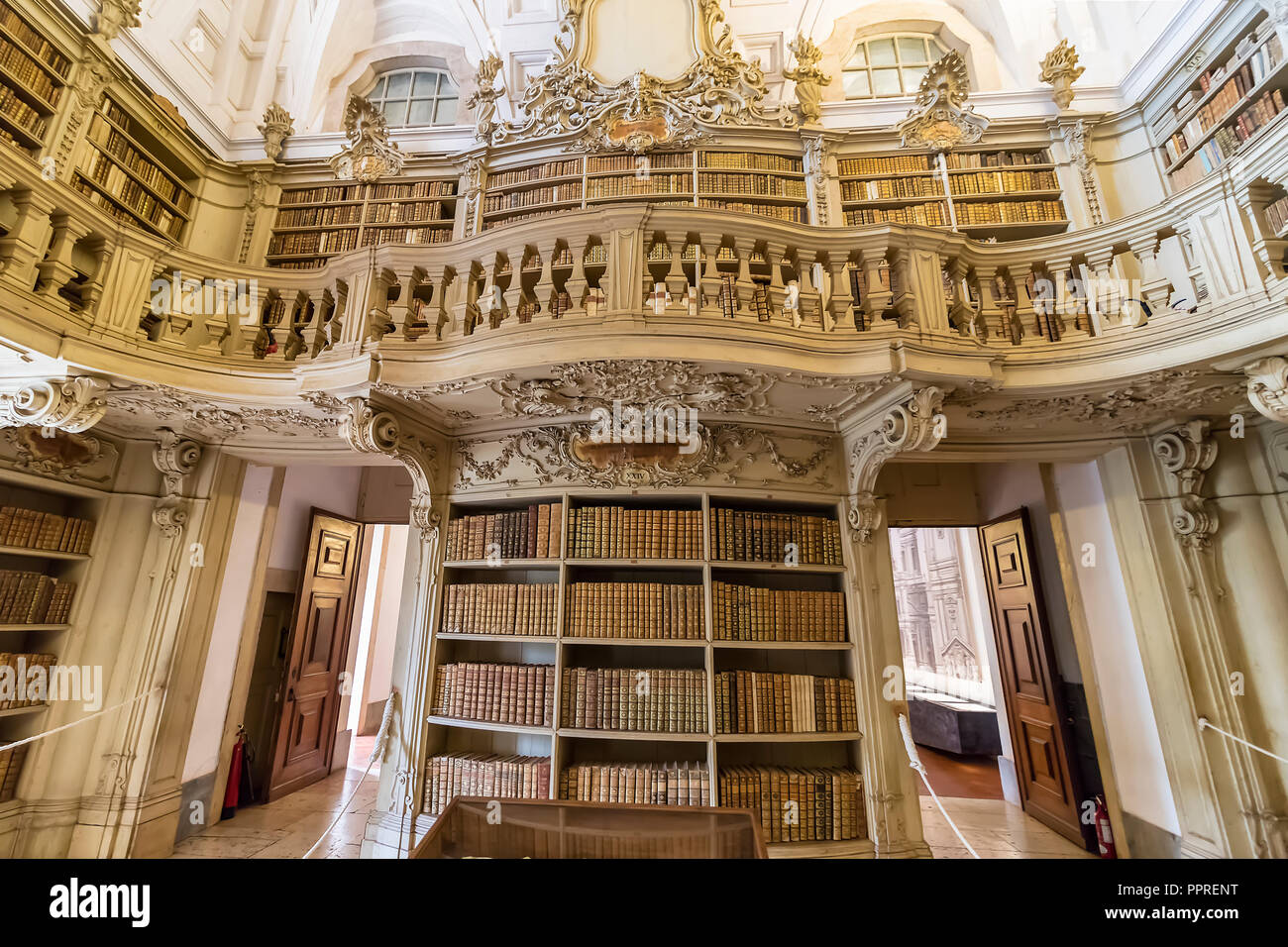 LISBON, PORTUGAL - DECEMBER 10, 2017: Library of the Mafra National ...