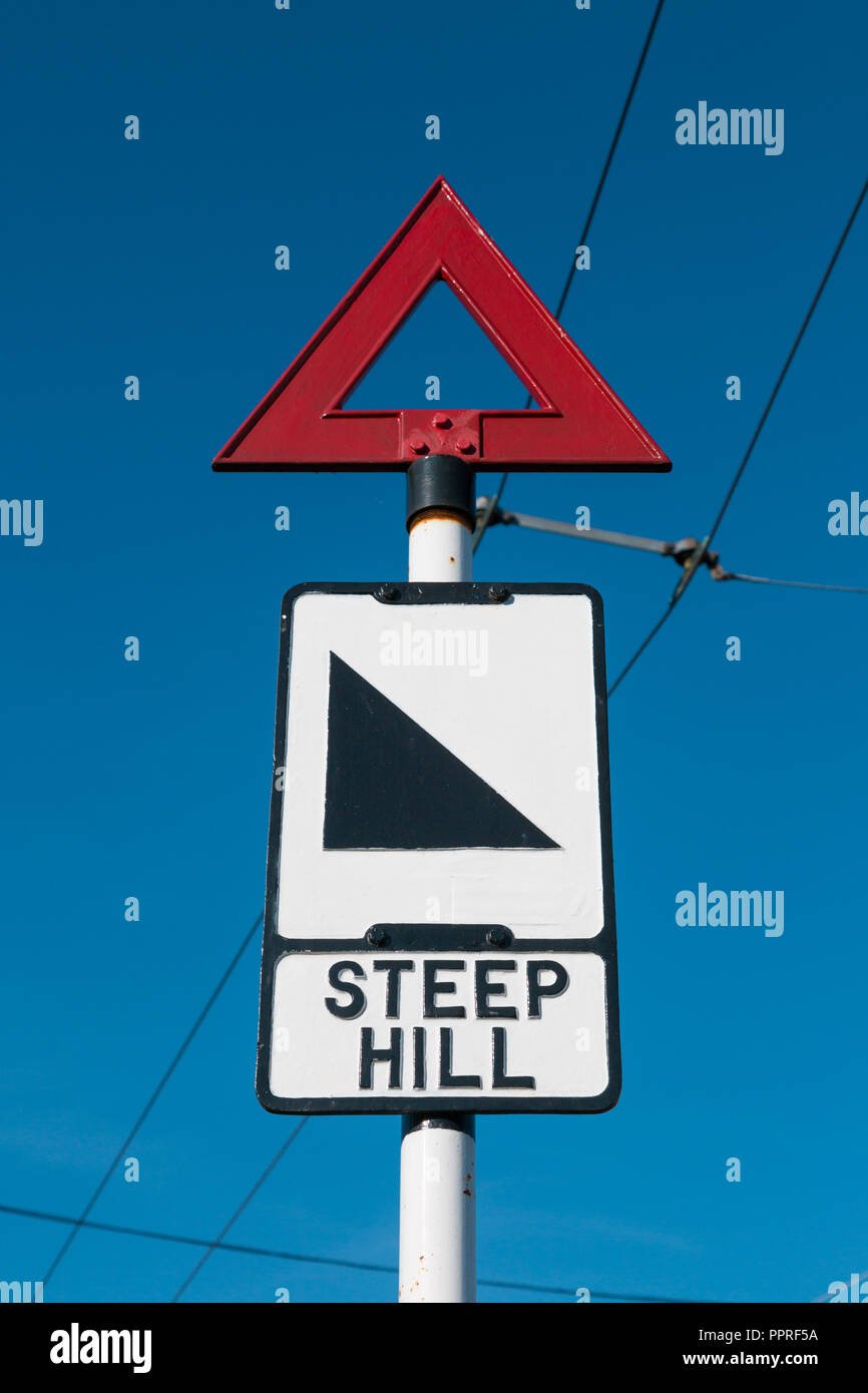 Uk road sign steep hill hi-res stock photography and images - Alamy