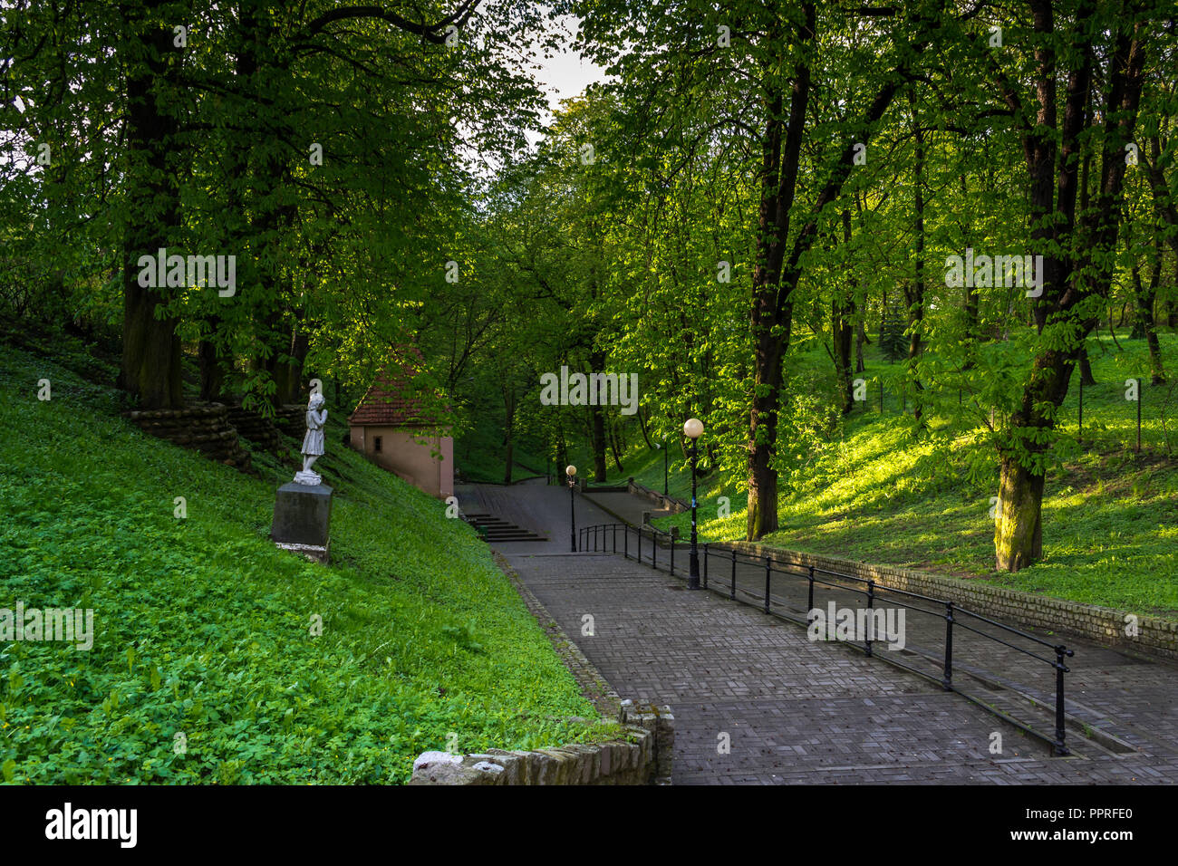 Park in a green robe, located in Chelmno, Poland Stock Photo - Alamy