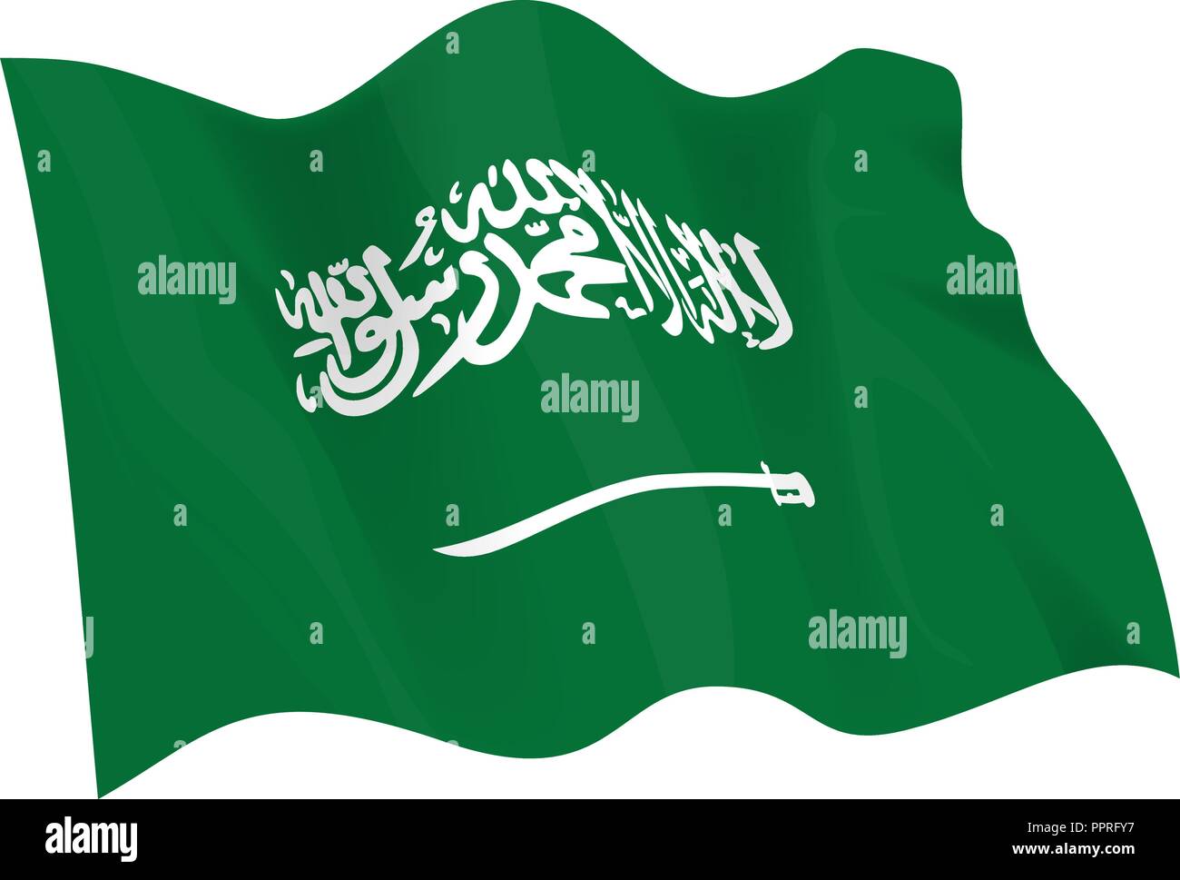 Waving Saudi Arabian Flag. Vector illustration for your design Stock ...