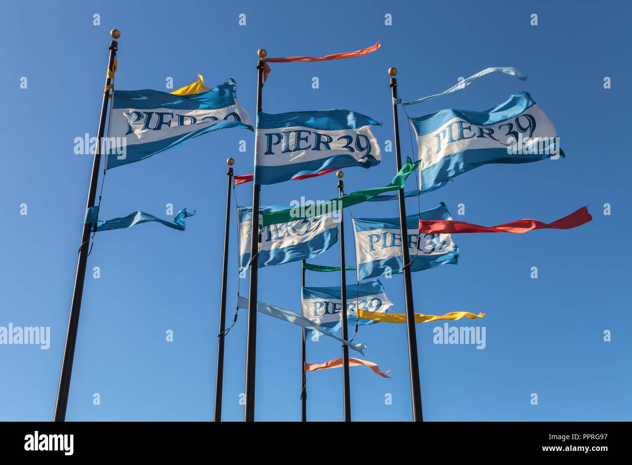 Colorful flags at pier hi-res stock photography and images - Alamy