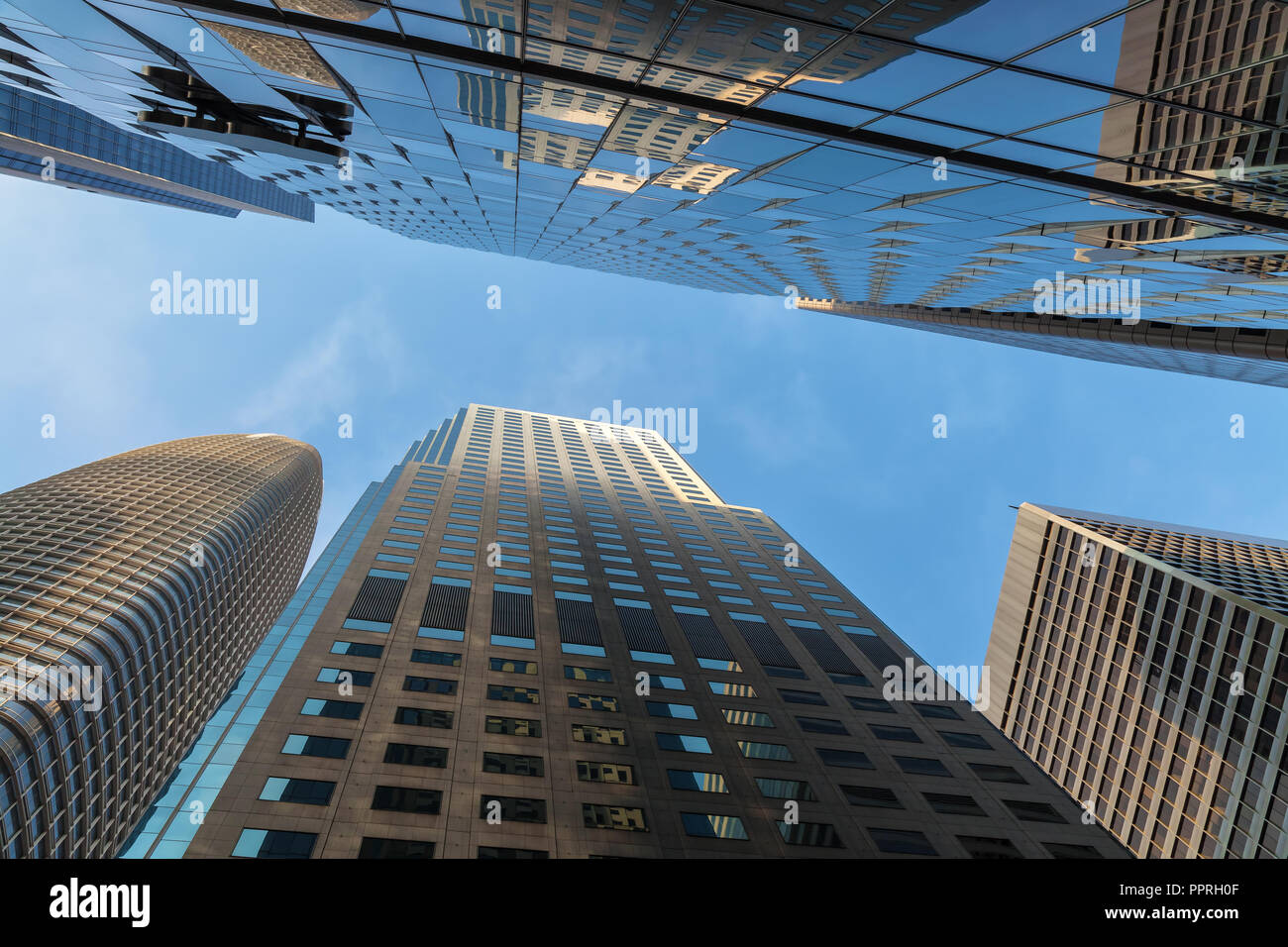 Architectural structures of San Francisco high rises at downtown ...