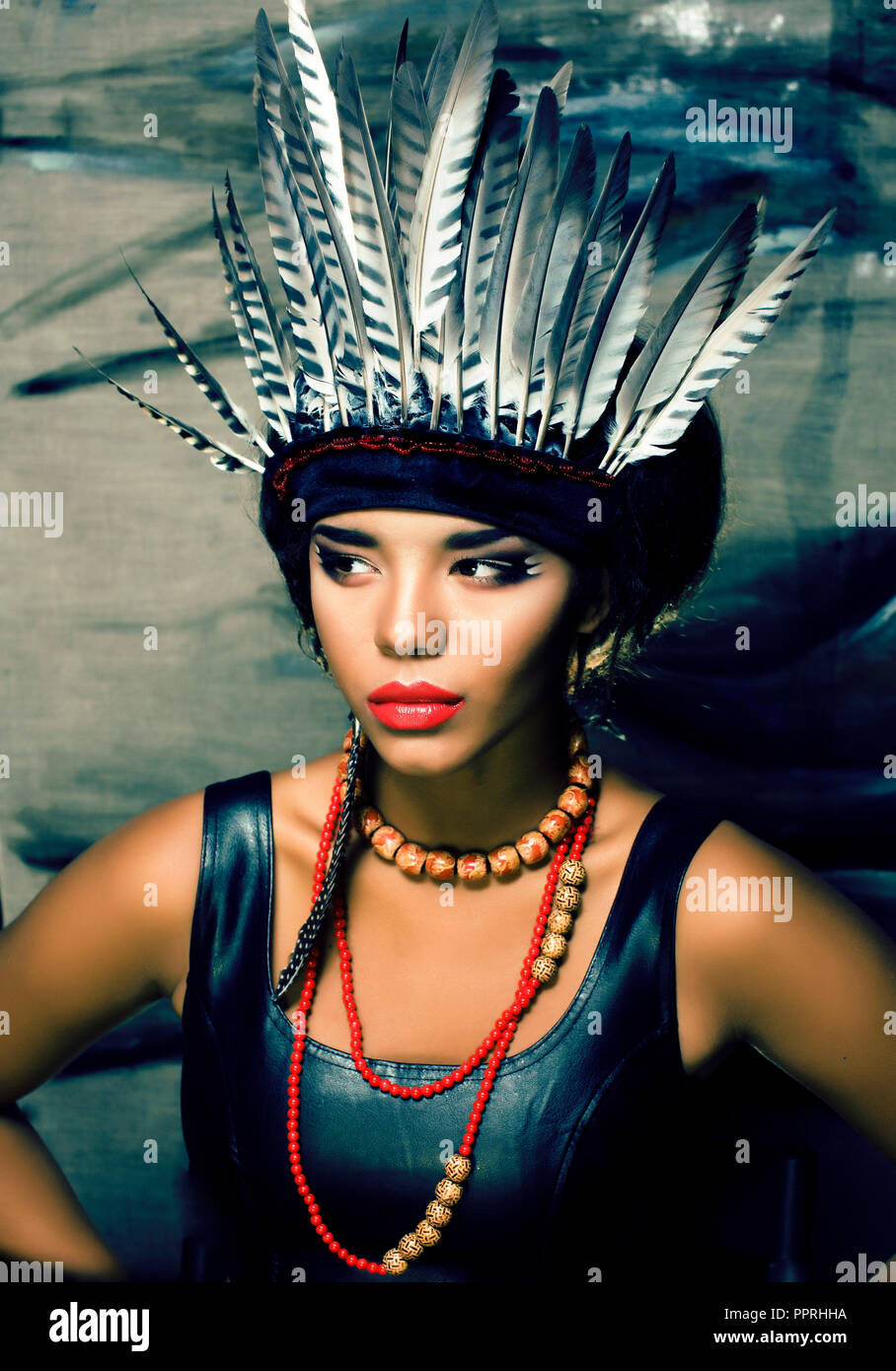 Native american halloween costume hi-res stock photography and images ...