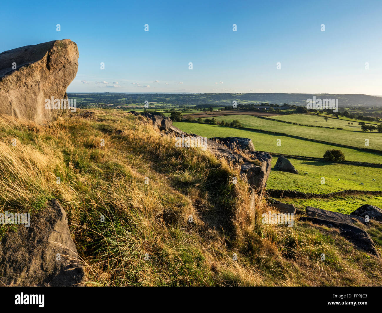 Almscliff Crag millstone grit outcrop near Harrogate North Yorkshire ...