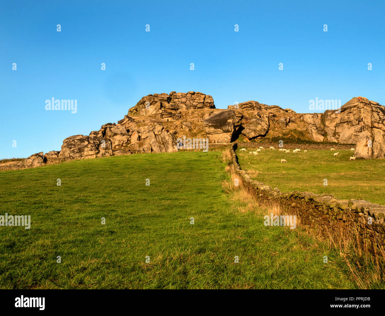 Almscliff Crag millstone grit outcrop near Harrogate North Yorkshire ...
