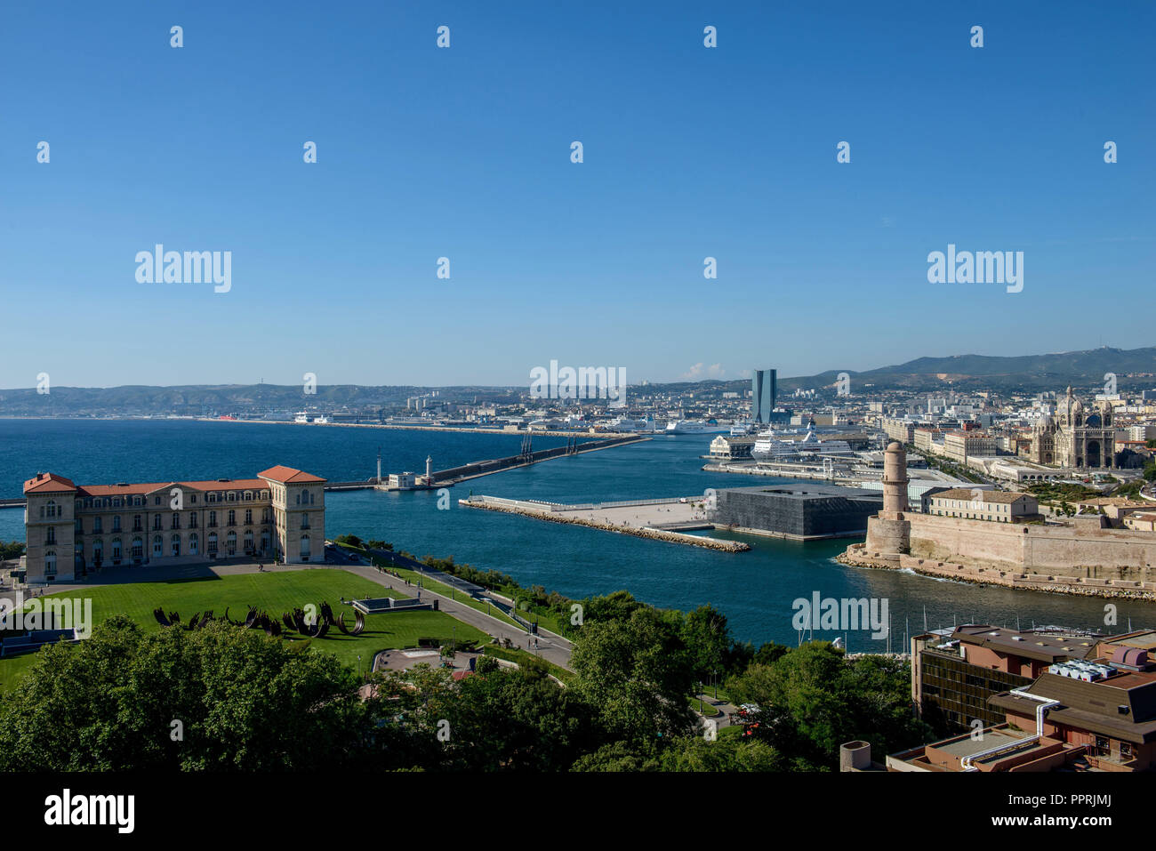 Marseille (south-eastern France): overview of the city with the Pharo ...